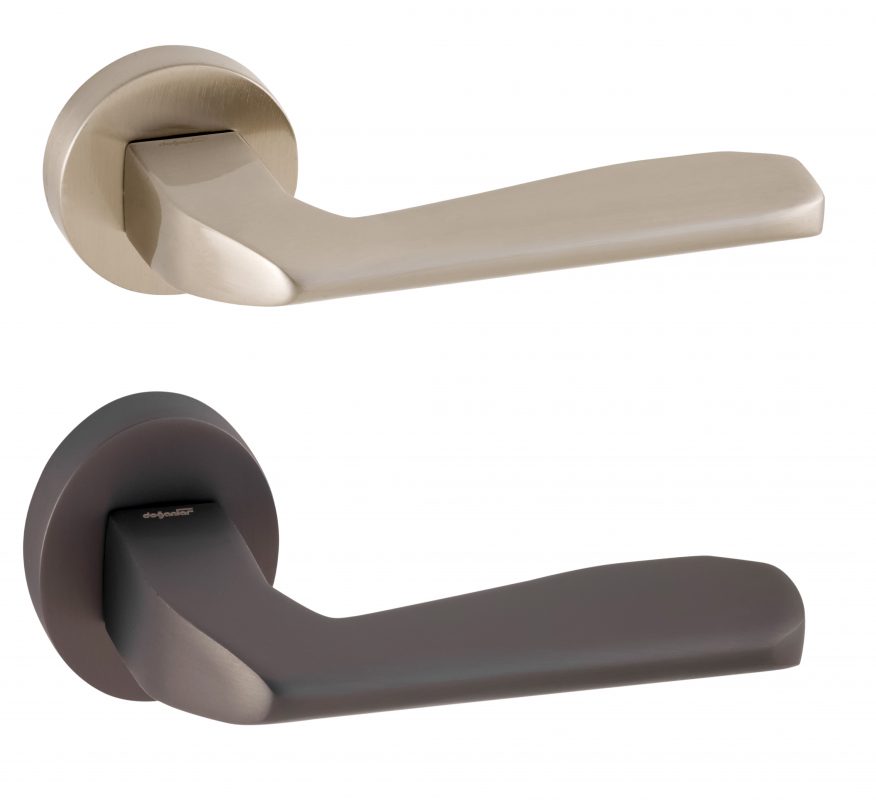 FALCON Door Handle Lever on round rose - Luxury Collections of Door Handles