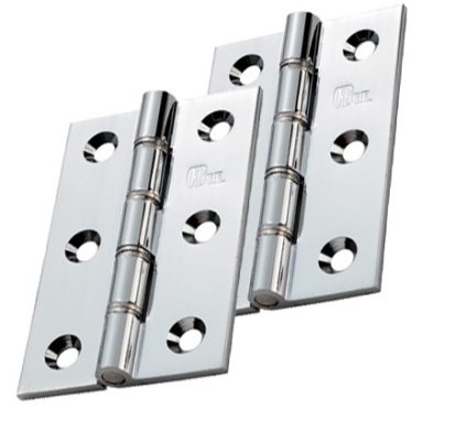 3 Inch Double Washered Hinges, Polished Chrome (Sold In Pairs) - Luxury ...